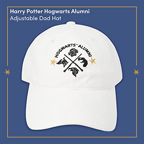 Harry Potter Hogwarts Alumni Adjustable Dad Hat, White, One Size