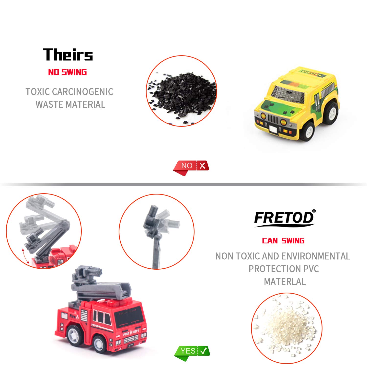 FRETOD Pull Back Vehicle, 20 Pcs Pull Back Toy Cars, Pull and Go Toy Cars for Toddlers and Kids