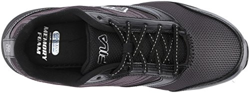 Fila Women's Memory Reckoning 8 Slip Resistant Steel Toe Running Shoe Shoe, Black/Pewter/Metallic Silver, 8 B US