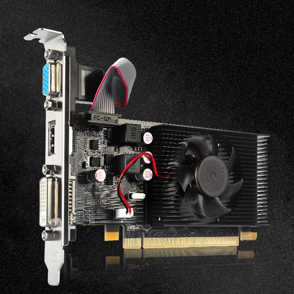 Hopbucan HD7450 Graphics Card 64Bit 2GB GDDR3 PCI-E 2.0 X16 HDMI-Compatible VGA DVI-I Video Card for AMD Radeon HD 7450 2G 64 Bit