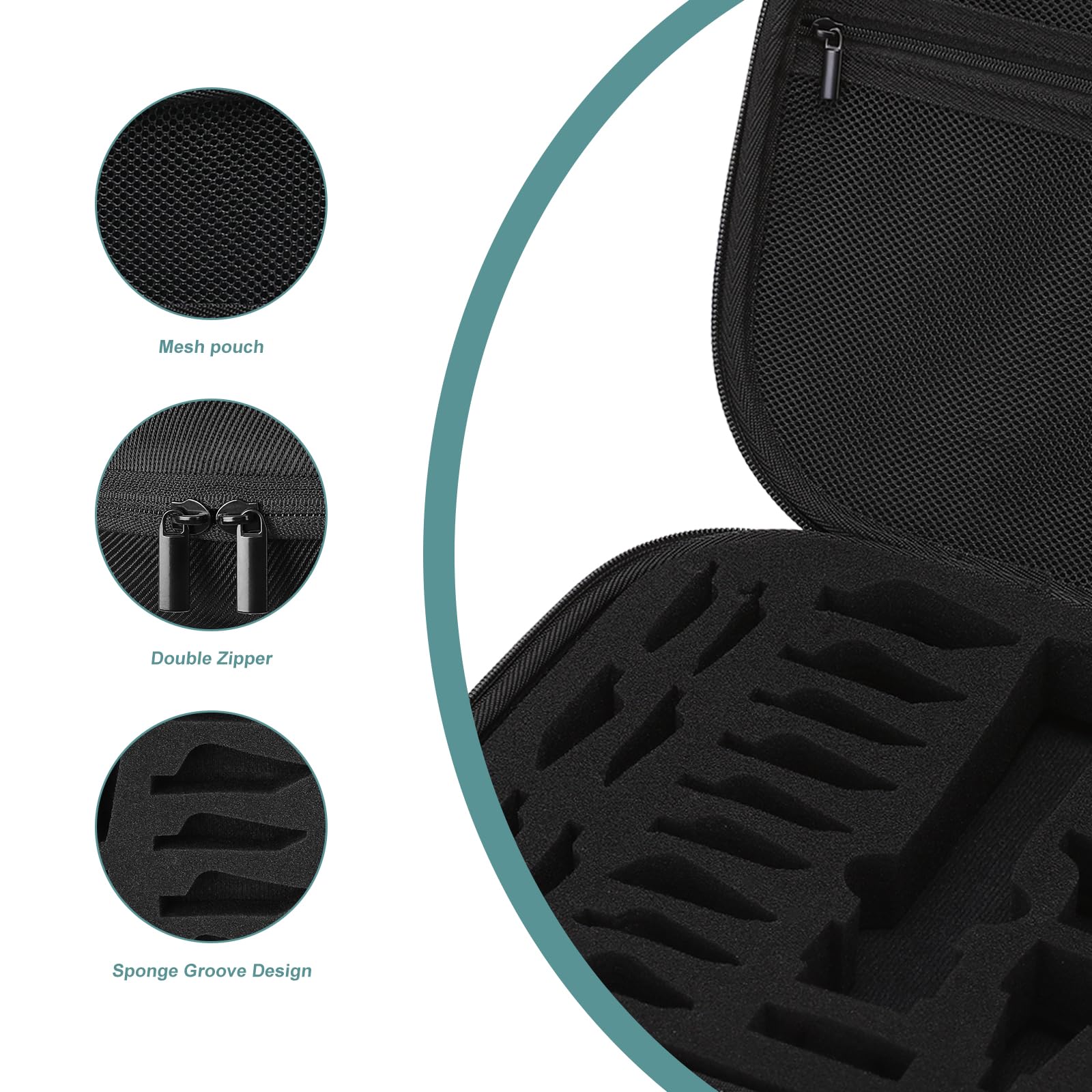 MOSISO Hard Travel Carrying Case Compatible with Philips Norelco Multigroom Beard Trimmer Series 7000, MG7750/49, Waterproof Shockproof EVA Organizer Storage Bag with Handle & Cleaning Brushes, Black