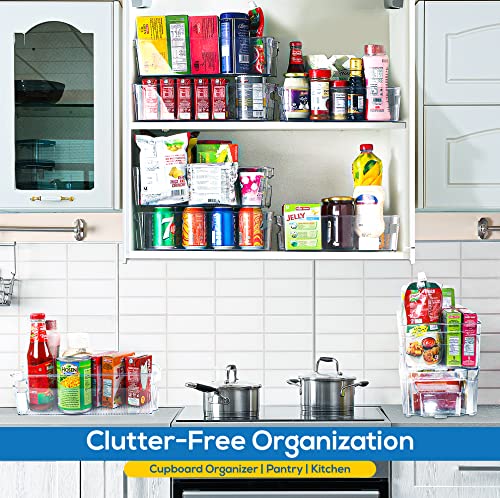 Utopia Home (Pack of 8 Pantry Organizers and Egg Trays β Pack of 6 Medium Organizers for Refrigerator, Kitchen & Storage Racks β Pack of 2 Egg Trays With Lid & Handle β Clear Plastic Holders