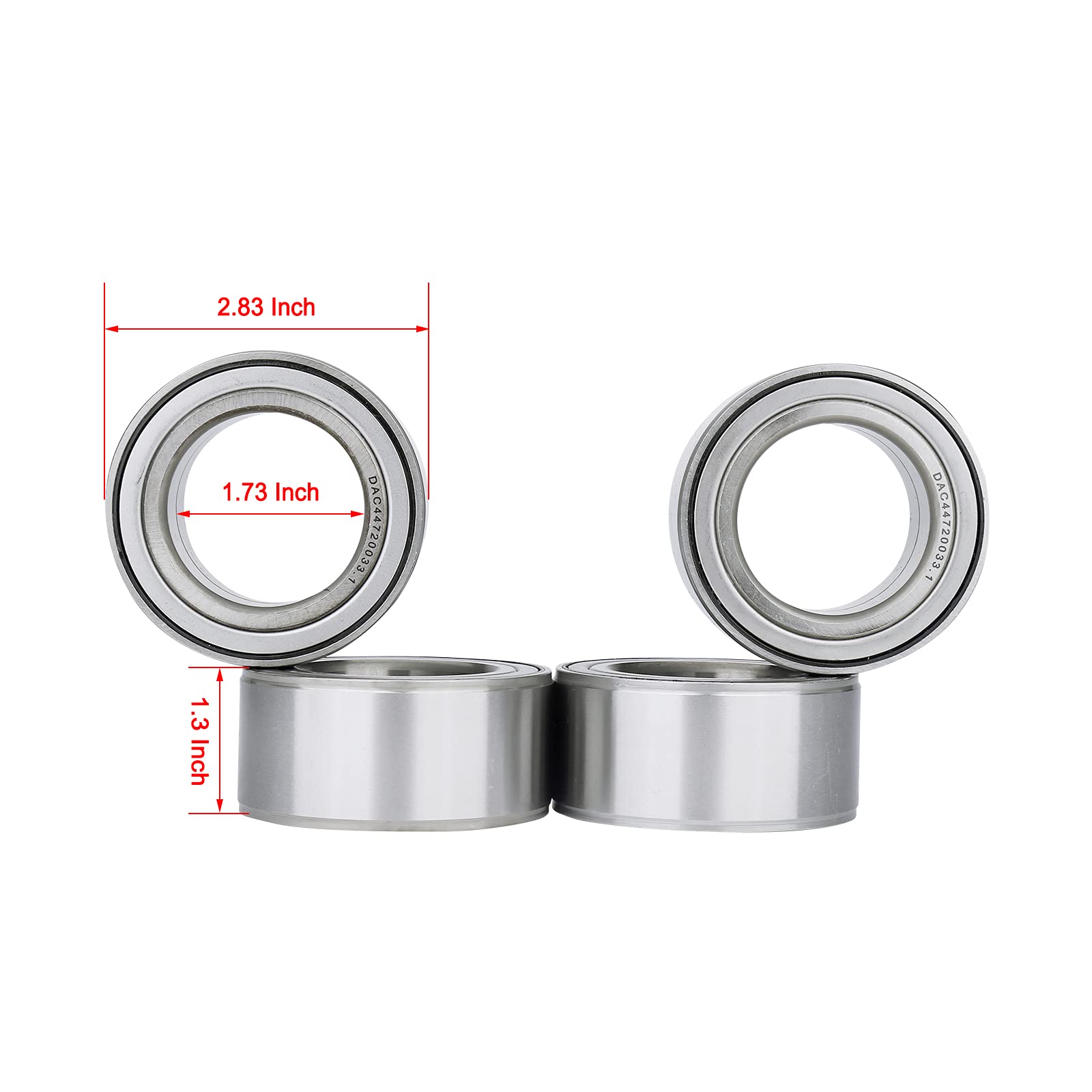 Front and Rear Wheel Hub Bearings Compatible with Polaris RZR 900 1000 4 S XP XC Turbo All Models,Replace # 3514699,3514627,3514822,3514924,3515090.(4 PCS)