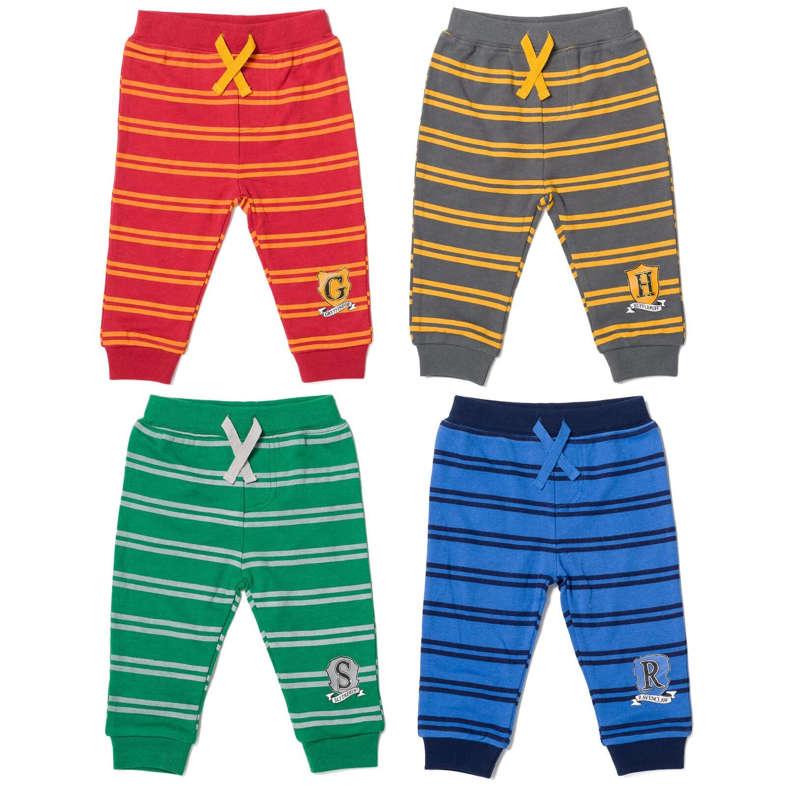 Harry Potter Infant Baby Boys Fleece 4 Pack Jogger Pants Logo Red/Gray/Green/Blue 18 Months