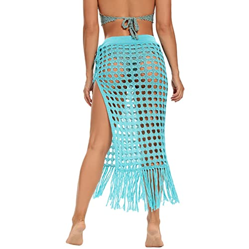 Going Out Tops for Women Black Hollow Split Summer Sexy Knitted Skirt Solid Women's Beach Color Ripped Fringed