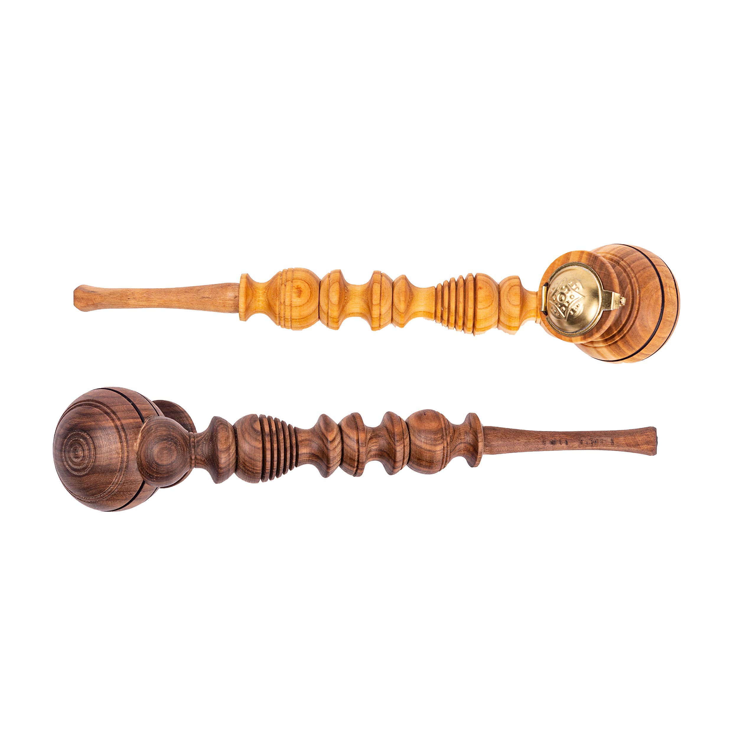Dr. Watson - Handmade Wooden Tobacco Pipes, Churchwarden Shape, Set of 2