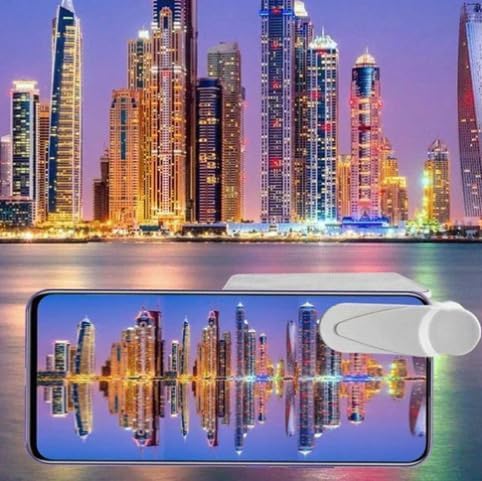Smartphone Camera Mirror Reflection Clip Kit, 2023 New Adjustable Phone Camera Mirror Reflection Clip Kit, Mirror Reflection Clip Kit, Mirror Reflection for Phone Camera (White)