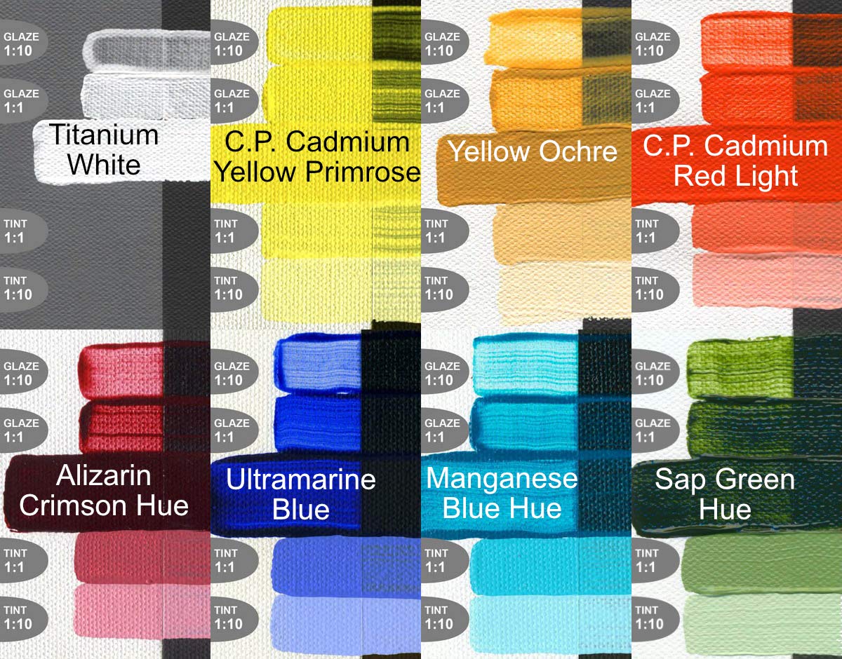 Golden Artist Color Open Slow-Drying Acrylics Landscape Set #957, with Lumintrail Sticky Notes