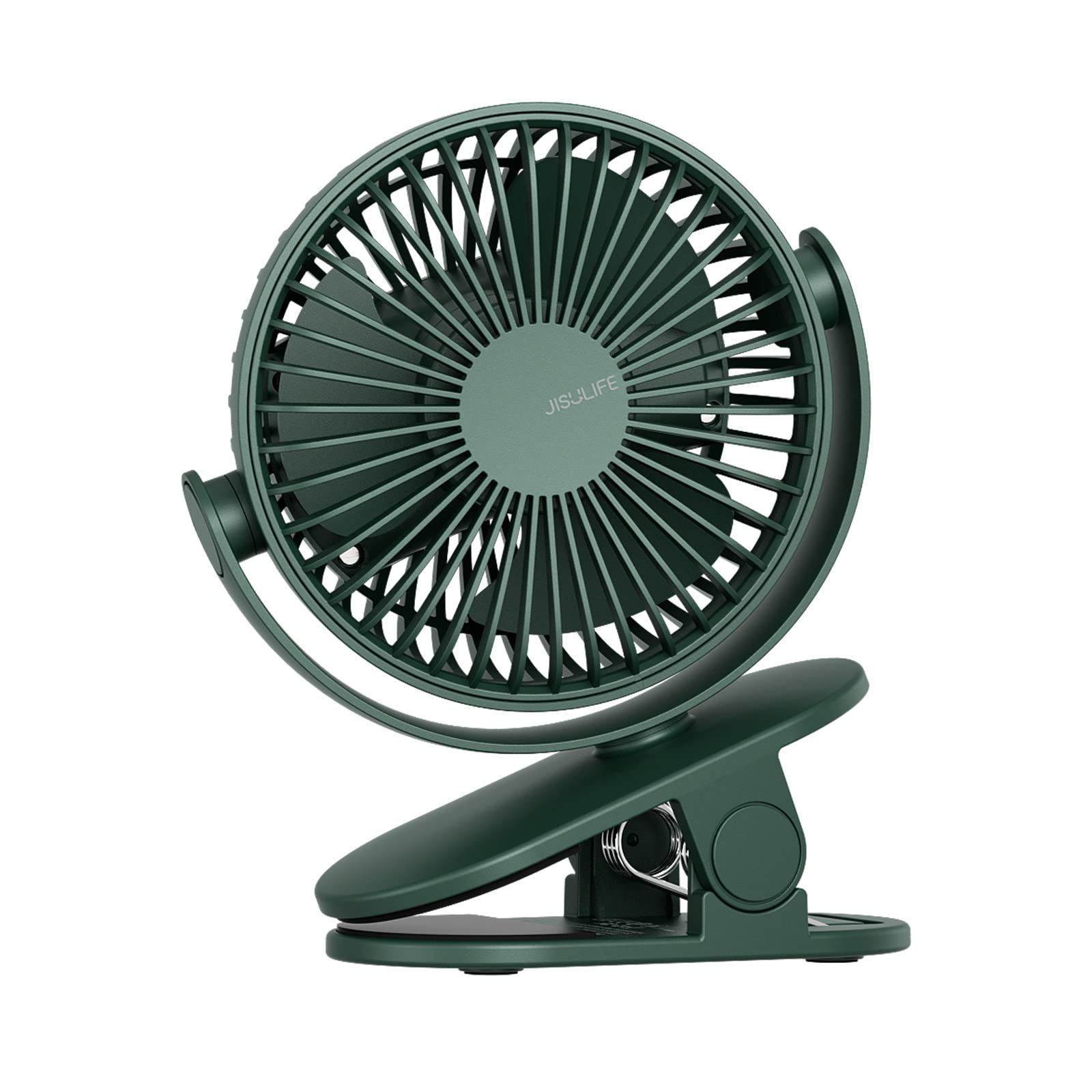 JISULIFE Clip on Desk Fan, Small USB Plug in Fan, 4 Speed Modes, Personal Cooling Table Fan with Strong Wind, Ultra Quiet, Sturdy Clamp Mini Fan for Office Home Dorm Bedroom- Green