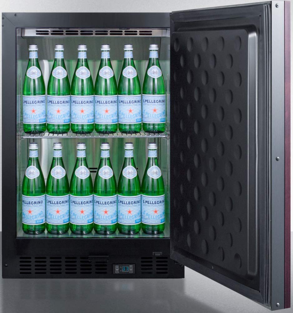 Summit Appliance SCR610BLSDIF Built-in Undercounter Commercial All-Refrigerator with Stainless Steel Interior, Auto Defrost, Panel-Ready Door, Digital Controls, Lock and Black Cabinet