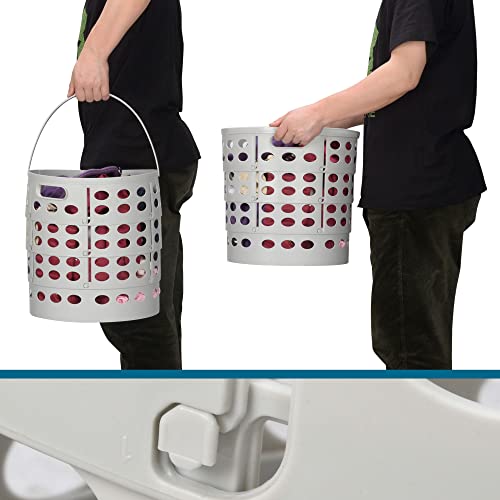 Laundry Basket Collapsible Baby toys Organizer, Foldable Storage Bin, Compact Toy Bins, Baskets for Dirty Clothes, Space Saver for Small Rooms, (1 count) Grey