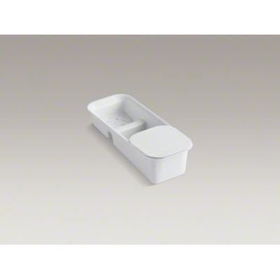 KOHLER K-6239-0 Riverby Rinsing Colander with Convenience Cutting Board, White 1.00 x 6.88 x 15.69 inches
