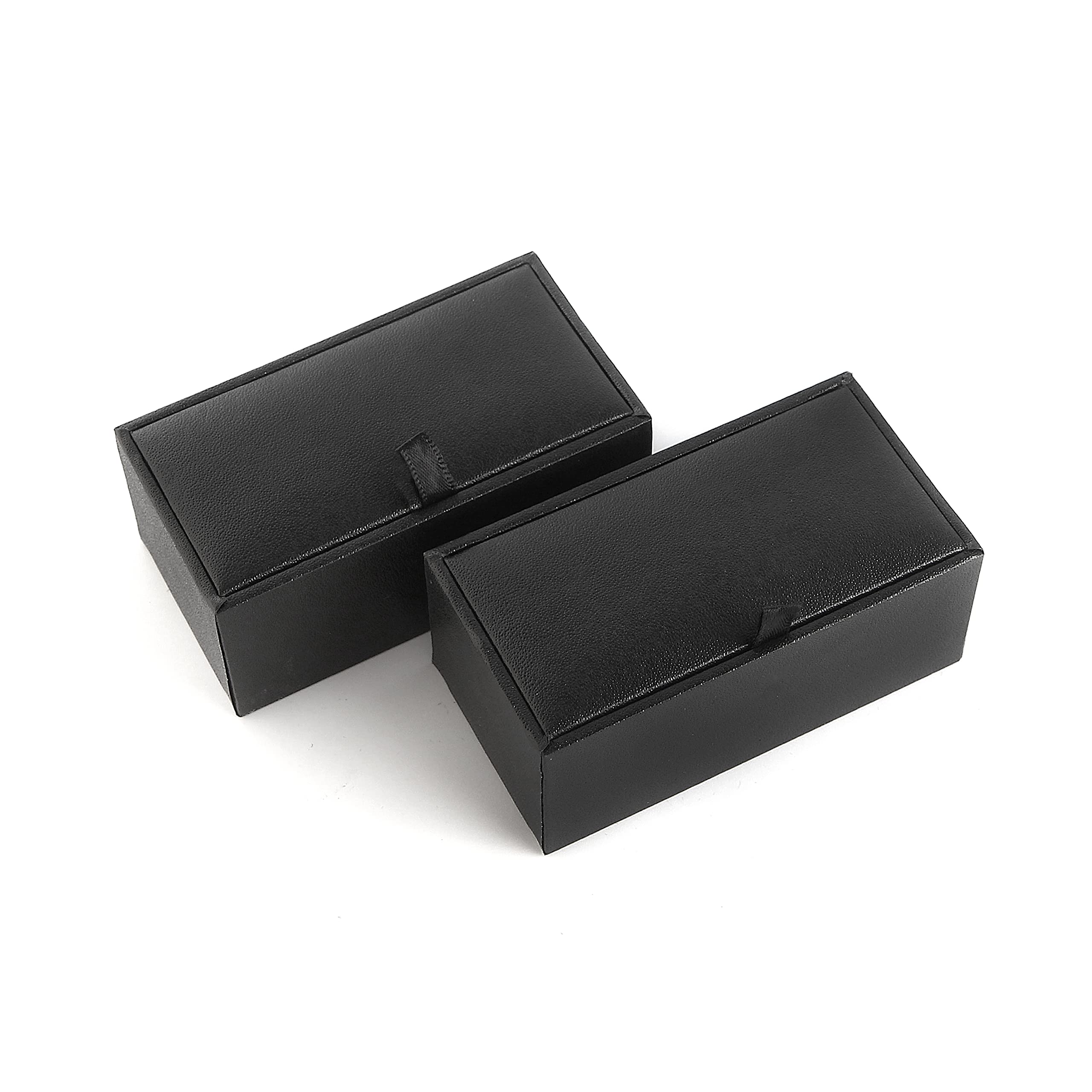 GOLDBARLEY Cufflink Display Box Tie Clip Case For Jewelry Storage, Set of 2 Unit,Classic Flip Design Cuff Links Gift Organizer Packaging Case