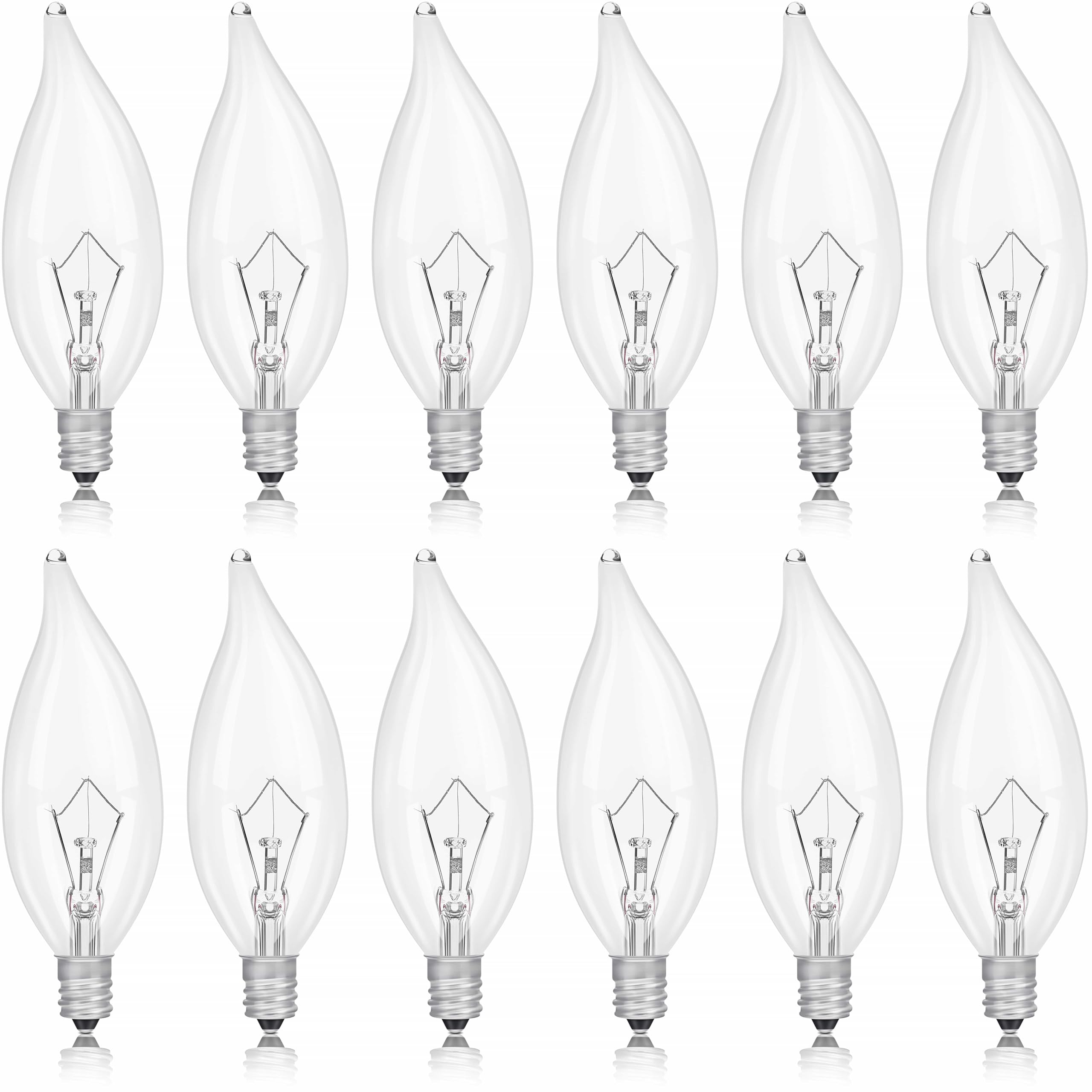 MIARALA Chandelier Light Bulbs 120V 25W Candelabra Light Bulbs Warm White 2700K Dimmable E12 Base Candle Light Bulbs Decorative Light Bulbs for Chandeliers, Candelabra - 12 Pack