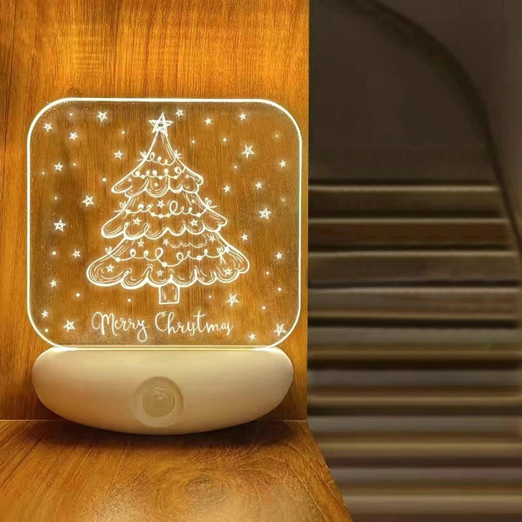 Motion Sensor LED Light, 3D Illusion Night Lamp ,Baby Light for Room Decor,USB Charge Decoration Lamp for Christmas Birthday Gifts Bedroom Bedside
