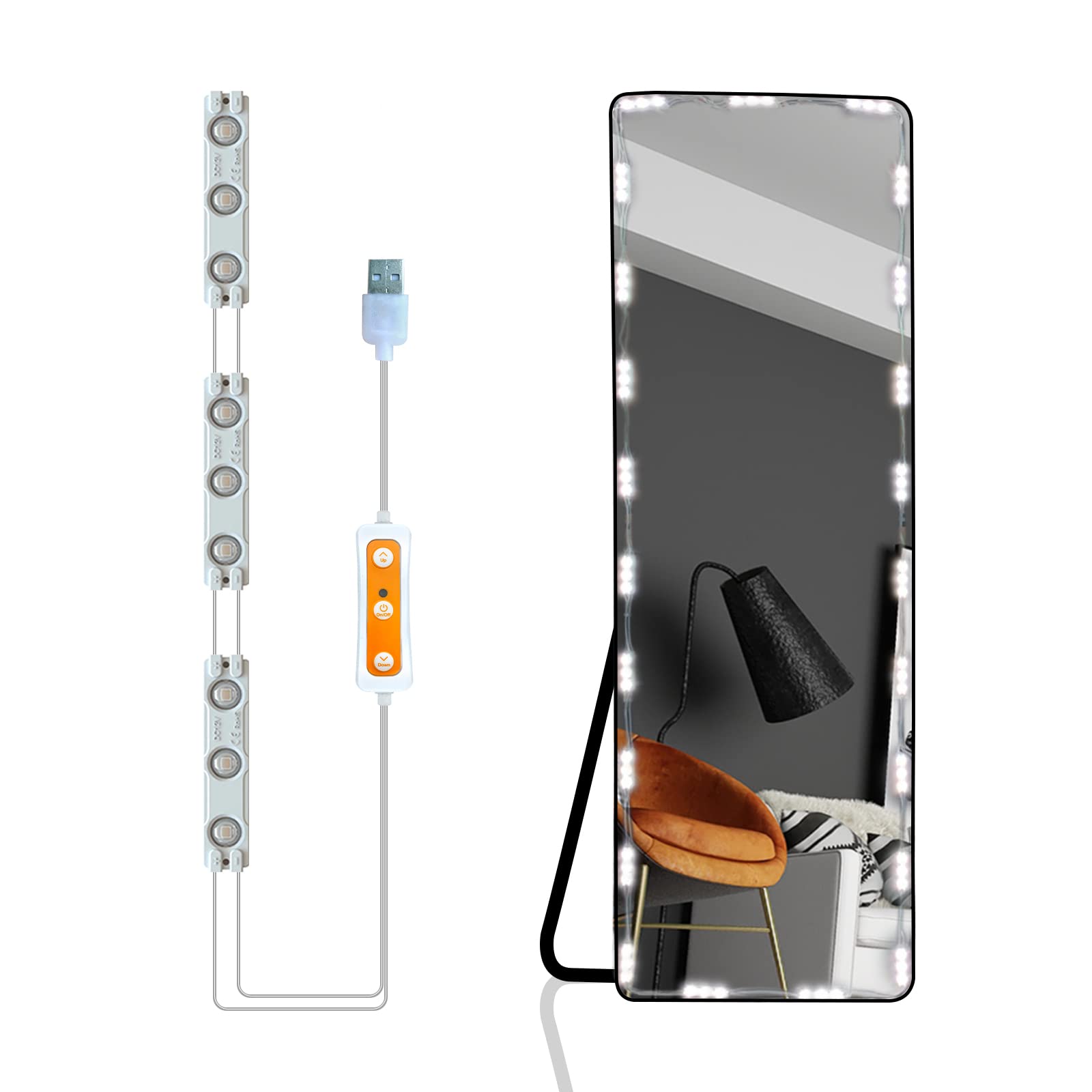 LED Vanity Lights,Hollywood Style Vanity Lights for Mirror,14ft Ultra Bright Mirror Lights for Full Body Mirror&Body Mirror (Mirror Not Included)