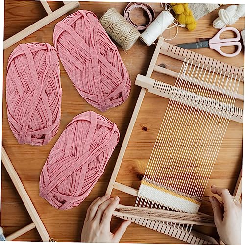 TEHAUX 1 Roll Flat line Wiring Yarn for Crochet DIY Crafts Crochet Yarn Crochet Knitting Yarn Flat Elastic Cord Chenille Yarn Ball Acrylic Macrame Rope Cotton Cord Handmade Knitting Rope