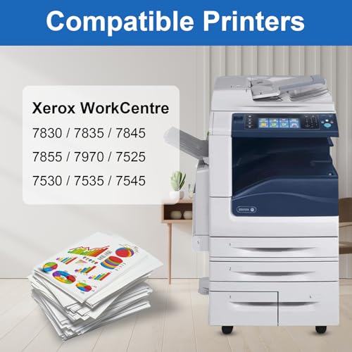 Ledes 7830 7835 Toner Cartridge Compatible Replacement for Xerox WorkCentre 7830 7835 7845 7855 7970 7525 7530 7535 7545 7556 Printer, Part# 006R01513 006R01514 006R01515 006R01516 (4 Pack)