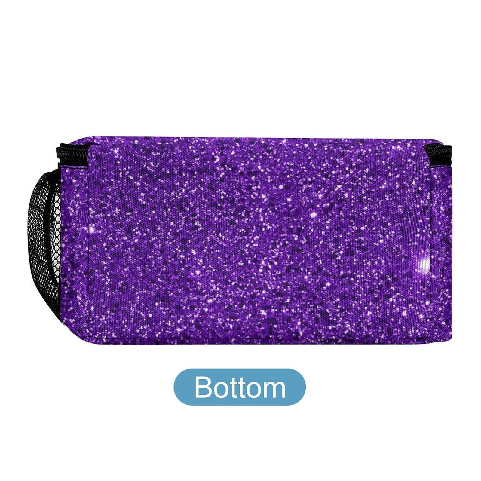Insulated Lunch Bag Purple Glitter School Lunch Box for 6+ Years Old Boys Girls Bling Thermal Reusable Work Lunch Cooler for Men Women Office