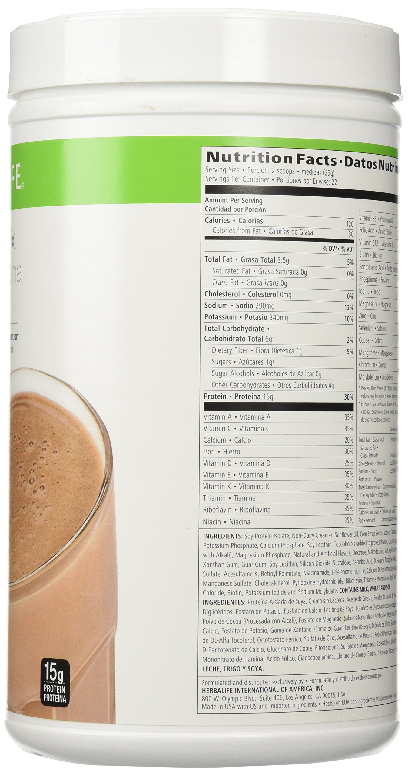 Herbalife Protein Drink Mix Chocolate 22.5oz Canister