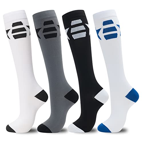 hello momoya Compression Socks for Women Men Knee High Support Socks 8 Pairs Pregnancy, Nurses, Running, Flying, Athletic