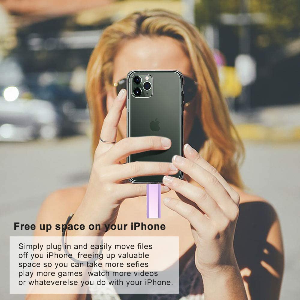 EATOP USB Flash Drive 1TB iPhone Memory Stick Storage for Photos and Videos, Flash Thumb Drive Compatible with iPad Android and Computers (Purple)