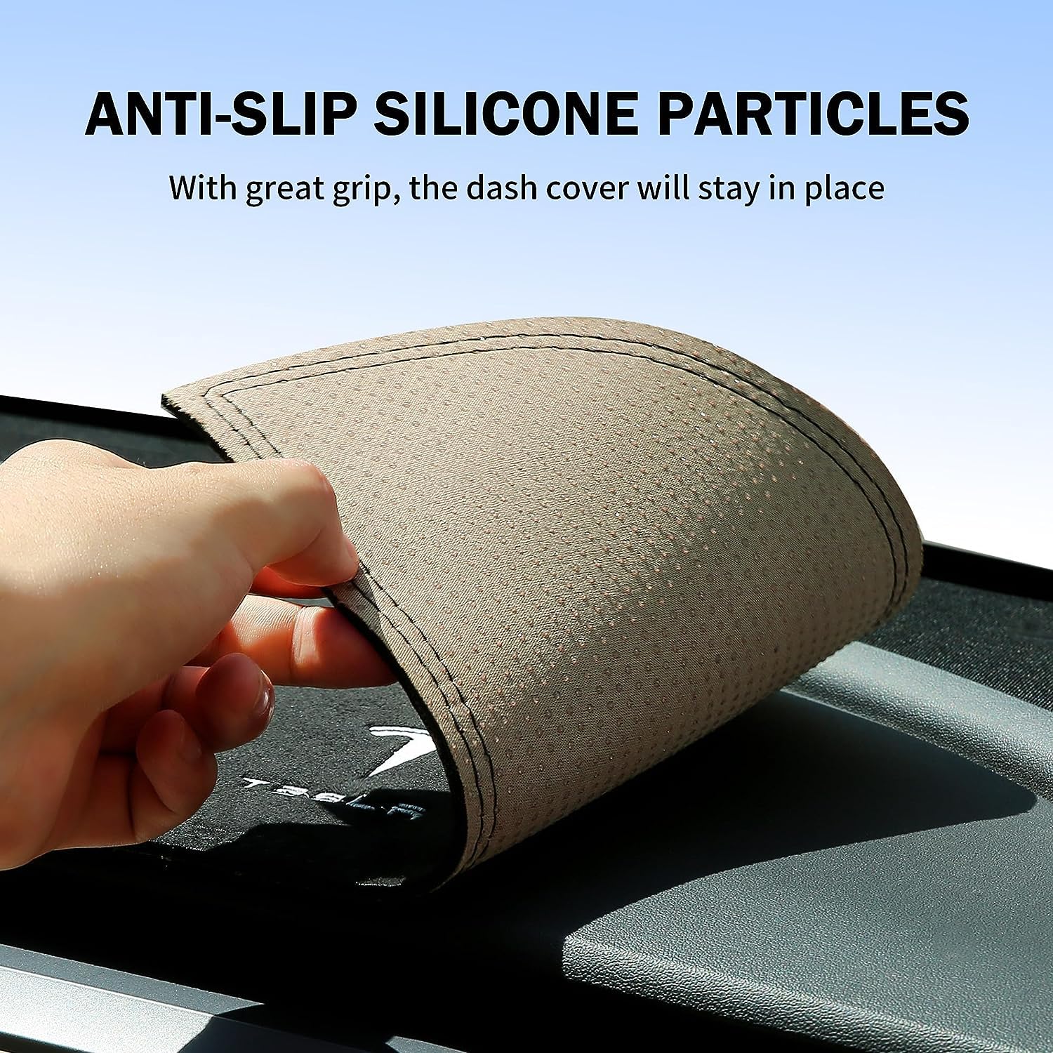 FocoMyLord Dashboard Cover for Tesla Model 3/Y, Alcantara Dashboard with Pad Dash Mat Compatible with Tesla Model Y Model 3 2017-2021 2022 2023 Dashboard Decorative Interior Auto Accessories