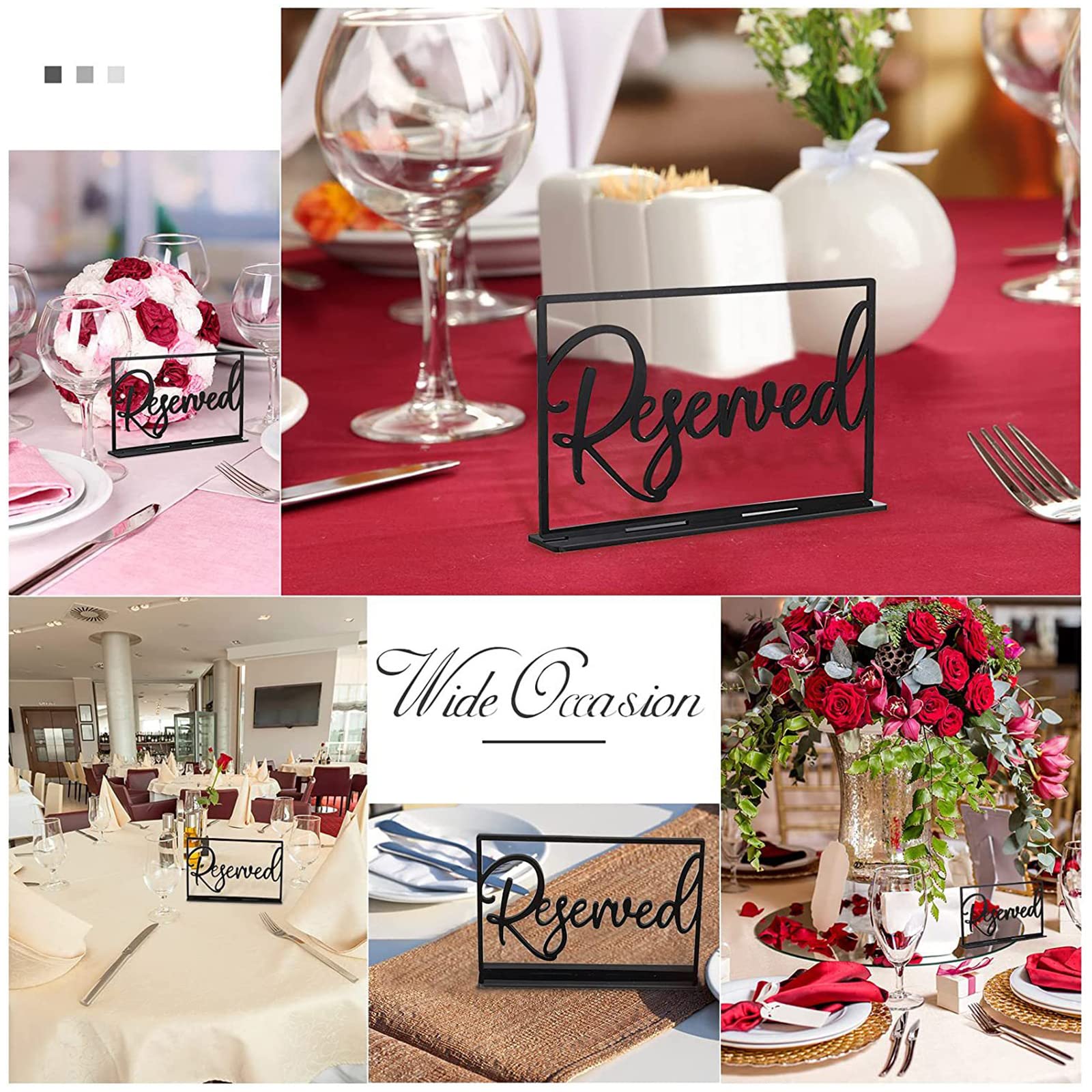 LKEWGHS Reserved Table Sign For Tables Standing Reserved Wedding Signs For Wedding Seating Office, Black