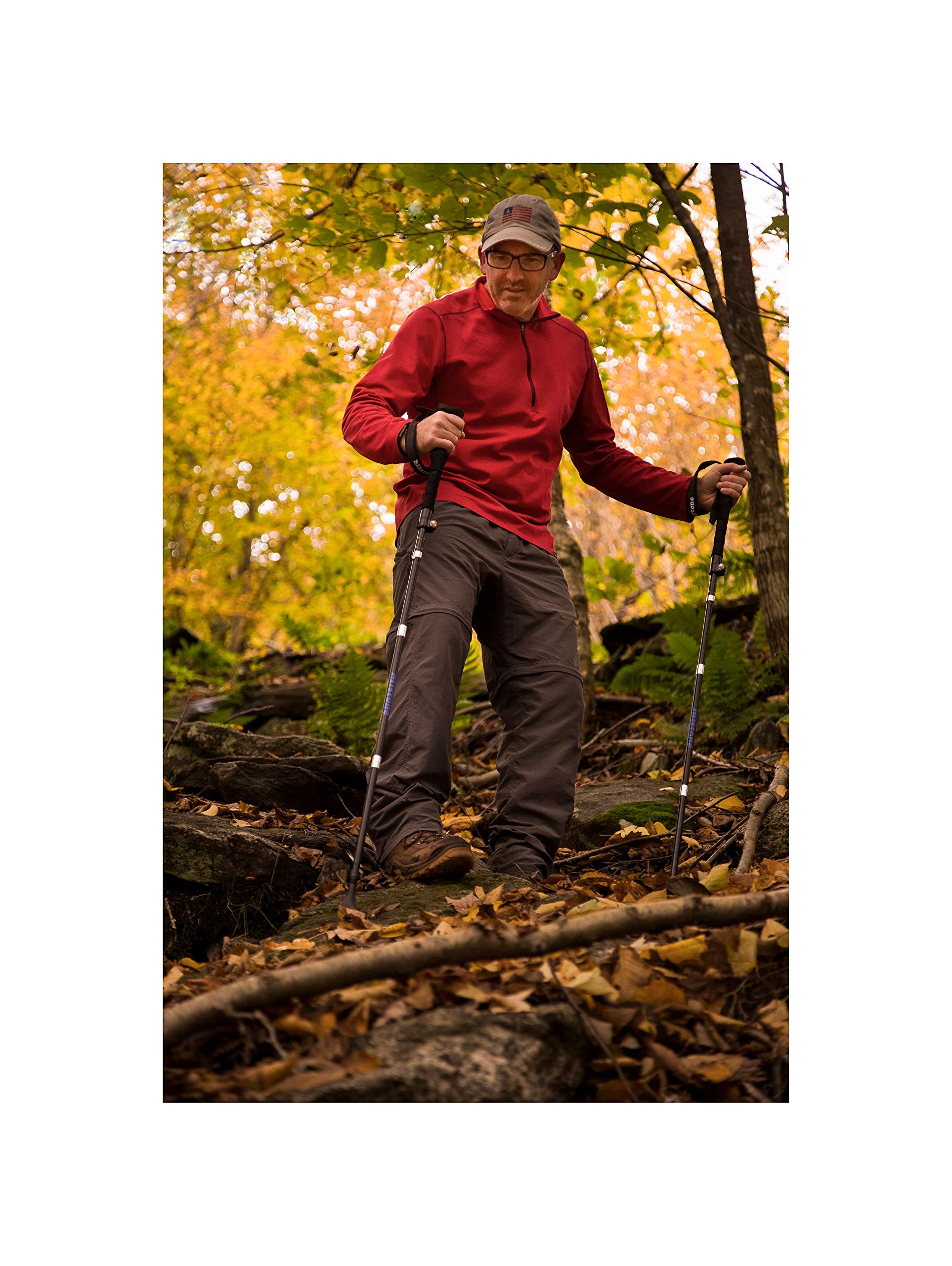 Folding Hiking Poles by Mistone – Regular or Short - Buy 1 pole or 2 poles - Fold to 14” - Belt Mounted Carrier - Ultra Strong Light Aluminum 7075-T6 Alloy