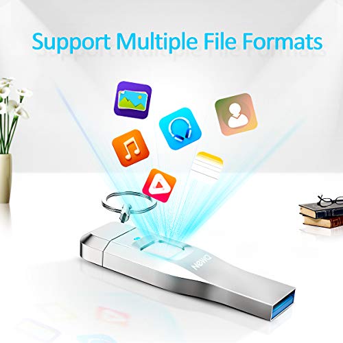 Fingerprint Flash Drive,NewQ 128GB 2 in 1 Biometric Security Fingerprint Memory Stick JumpDrive USB3.0 High-Speed Encrypted USB Storage Security Thumb PenDrive for PC,Laptop,Android Phone