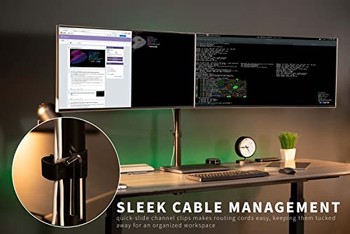 VIVO Dual Ultra Wide 13 to 38 inch Computer Monitor Mount, Fully Adjustable VESA Stand for 2 Wide Screens, STAND-V038M