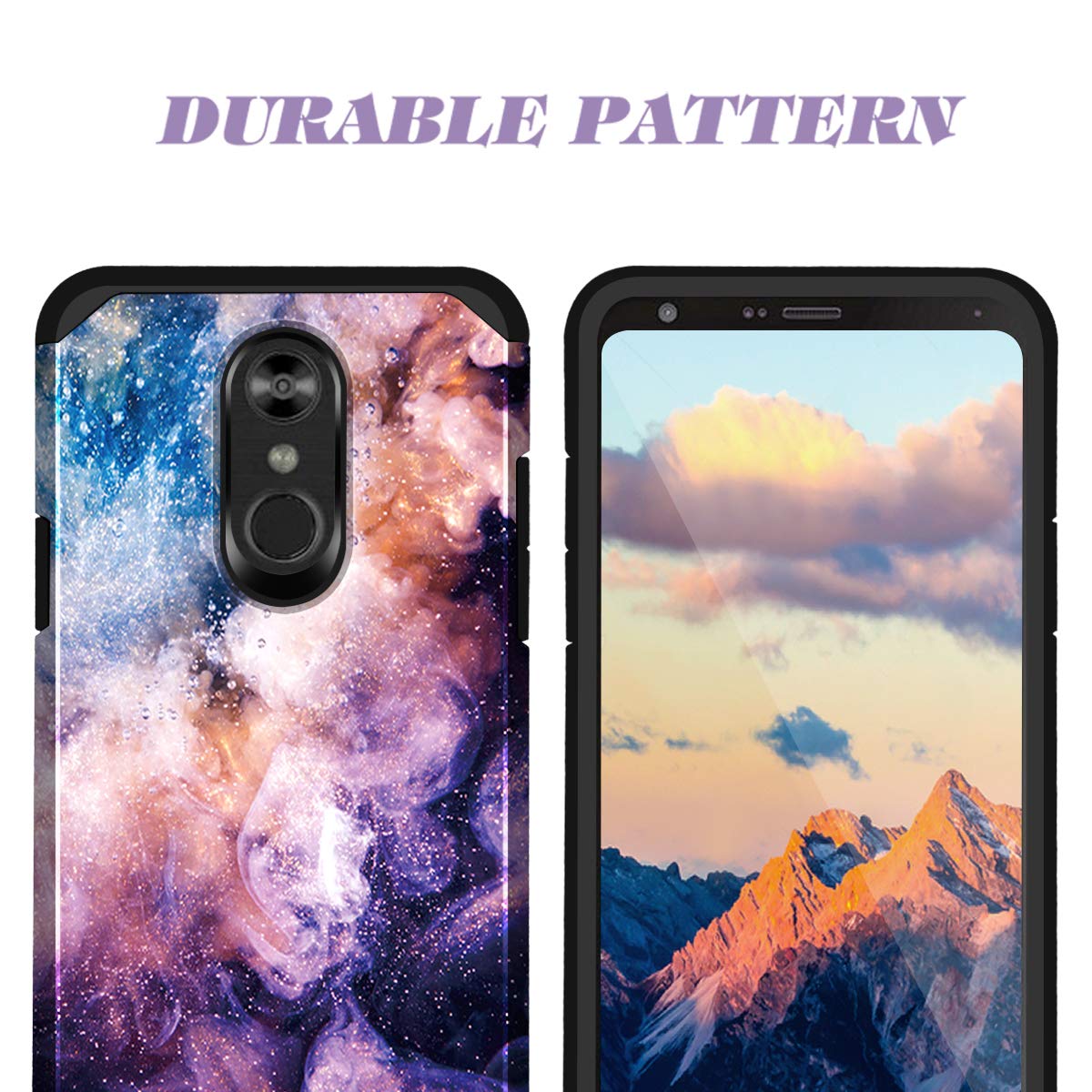 Fingic LG Stylo 4 Case, LG Stylus 4 Case, LG Stylo 4 Plus Case,LG Q Stylus Case, Rose Gold Marble Design Glitter Bumper Hard PC Soft Rubber Shockproof Protective Phone Case Cover for LG Stylo 4 2018