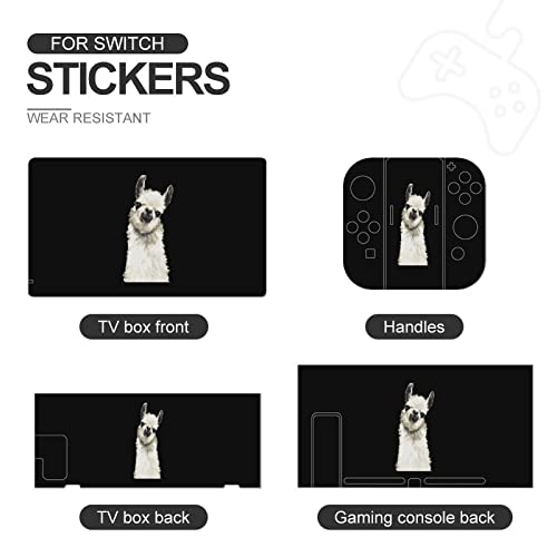 Llama Sticker Decal Stickers Cover Set Full Wrap Skin for Switch Protection Faceplate Sticker for Switch