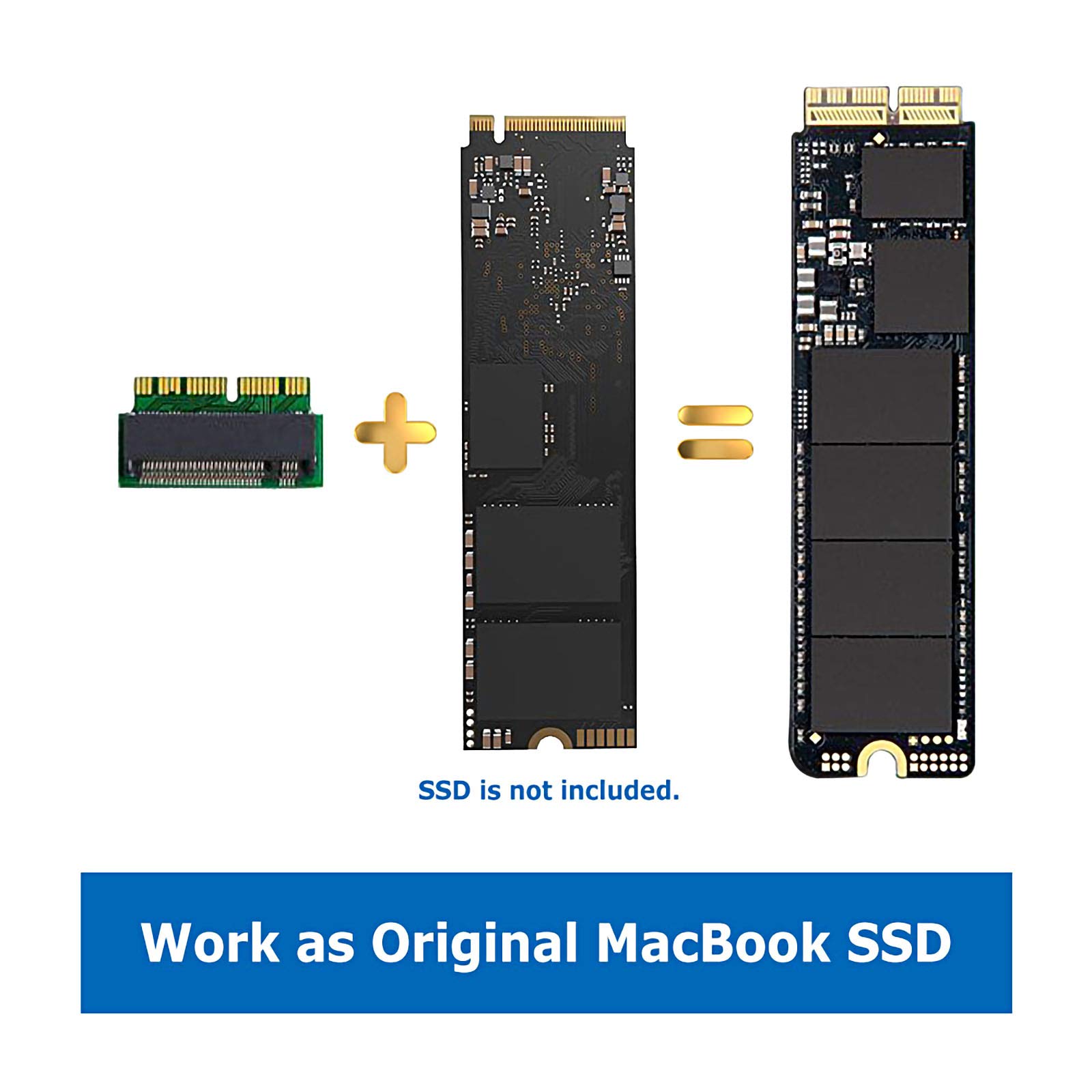 M.2 NVME SSD Convert Adapter with Screwdriver Set for MacBook, 12+16pin M.2 NGFF M-Key SSD Convert Card for MacBook Air Pro Retina Mid 2013 2014 2015 2016 2017, NVME AHCI SSD Upgraded Kit for A1465 A