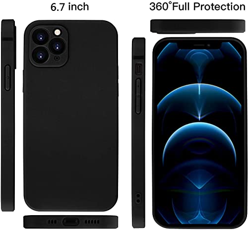 KPKHDI iPhone 13 Pro Max Case Compatible with iPhone 13 Pro Max Matte Silicone Stain Resistant Cover with Full Body Protection Anti-Scratch Shockproof Case 6.7 inch (Black)