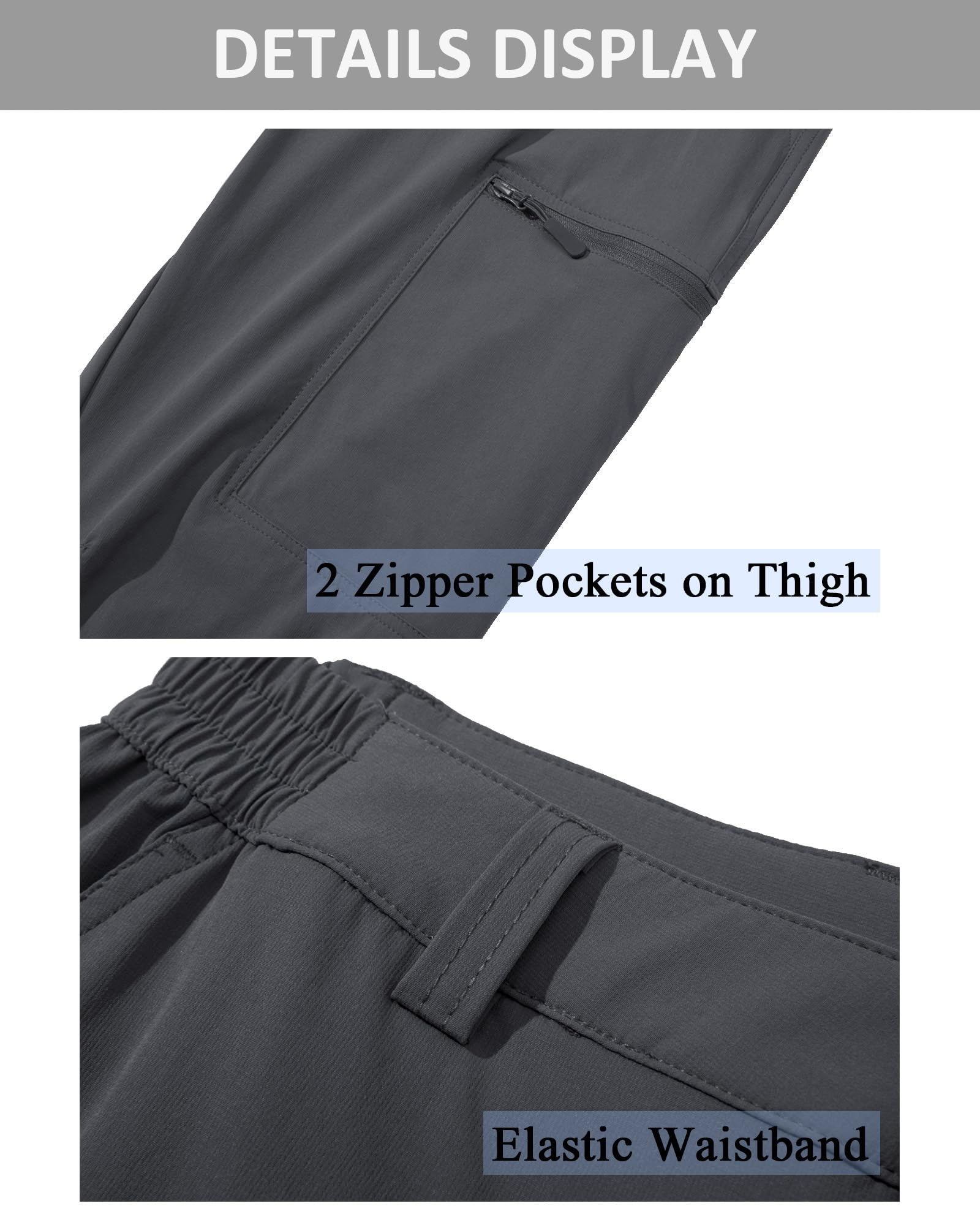 EKLENTSON Work Pants for Men Construction Combat Pants Breathable Fishing Climbing Pants, Dark Grey, 36