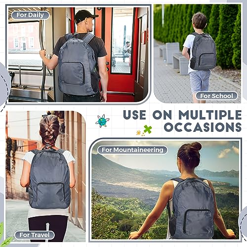 Eccliy 50 Pack Backpacks in Bulk 17 Inches Back Pack for Boys Girls Lightweight Student Outdoor School Bookbags (Gray)