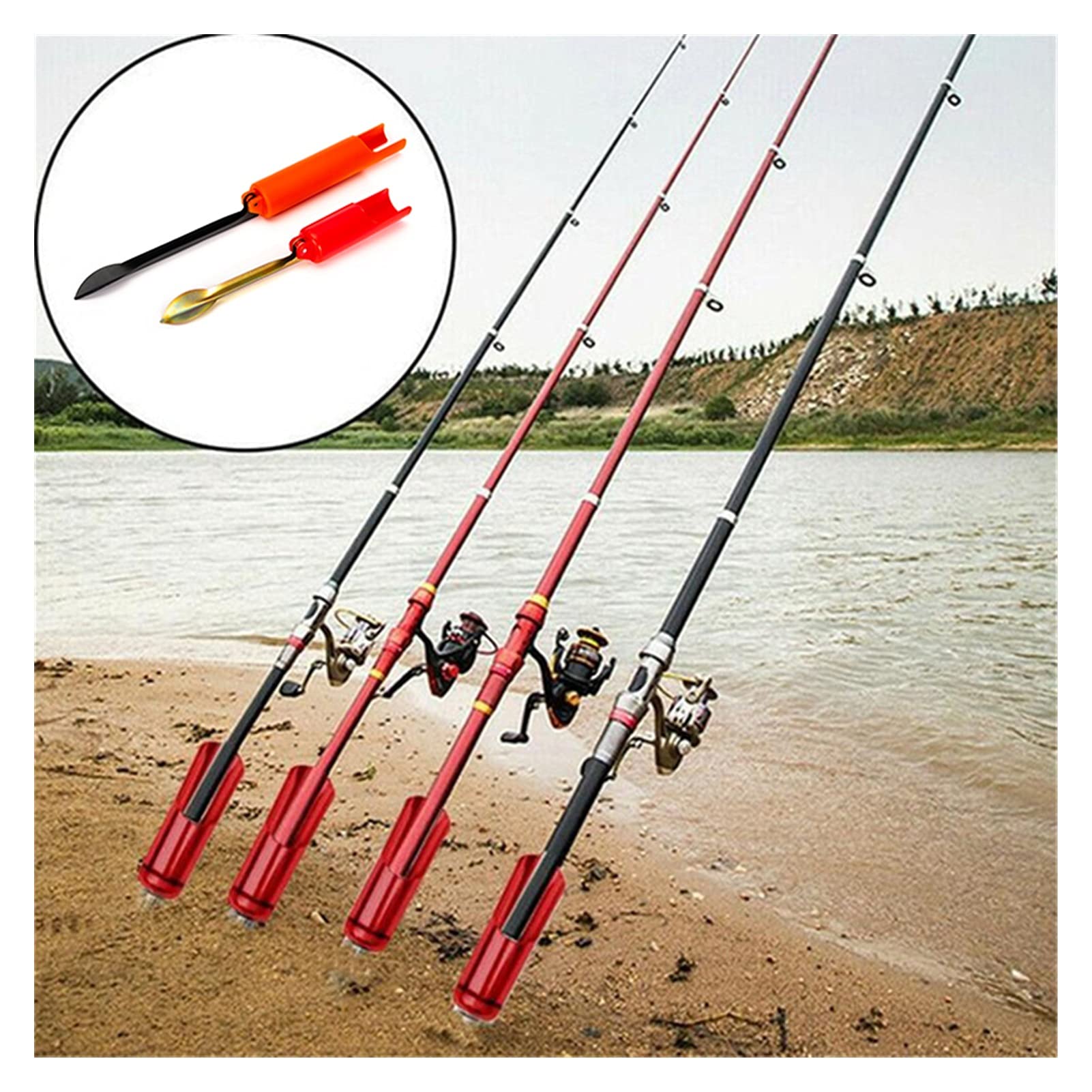 Fishing Rod Holder Fishing Rod Stand Pole Holder Plug Insert Ground Adjustable Tool Accessories Stainless Steel Tool is Light and Durable Fishing Rod Rack