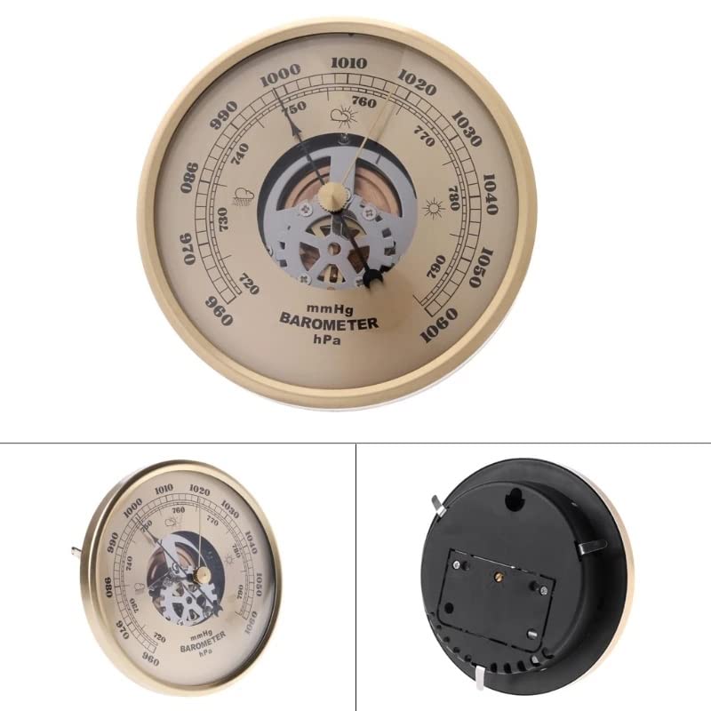 LNYHLXS 108mm Wall Mounted Barometer Perspective Round Dial Air Weather Station mmHg/hPa