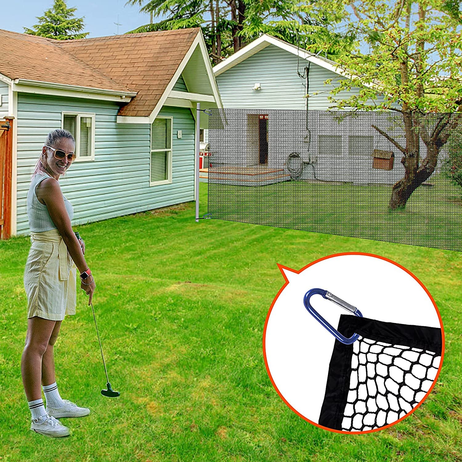 Golf Netting、Golf Ball Hitting Netting、Golf Barrier/Practice Netting,wear-Resistant and Durable Nylon Sports Netting,10 X 15 Ft
