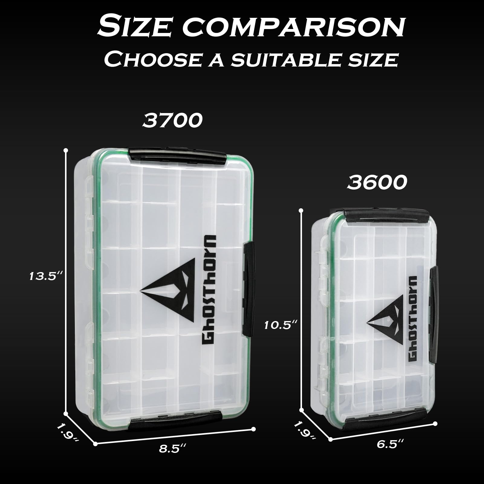 Fishing Tackle Box Fishing Tackle Storage 3600 Tackle Boxes Clear Plastic Organizer Tackle Box with Removable Dividers Tackle Box Trays for Lures 2 Pack Storage Box