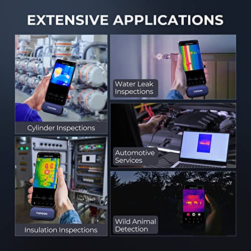 TOPDON TC001 Thermal Camera for Android, 256x192 IR High Resolution, Thermal Imaging Camera, Thermal Imager - 25Hz Refresh Rate, Video Recording Supported, Works for Smartphones and Tablets & PC