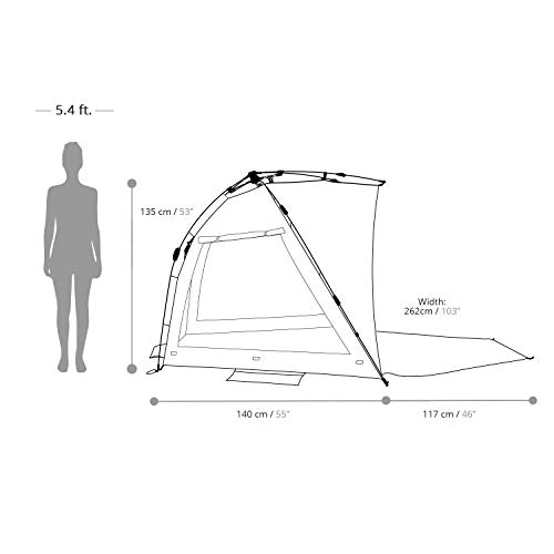 Easthills Outdoors Coastview Ultra XL 4-6 Person Family Beach Tent Quick Setup Instant Anti UV Double Silver Coated Sun Shelter with Extended Floor & Big Window Sky Blue