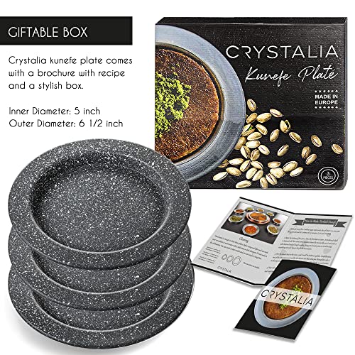Kunefe Plate, Cooking and Serving Plates for Traditional Turkish Kunafa, Kadaifi, Kunafeh and Shredded Phyllo Kadayif Dough, Non-Stick Granite Dinnerware Tray, Dessert Plate Set of 3 (Small)