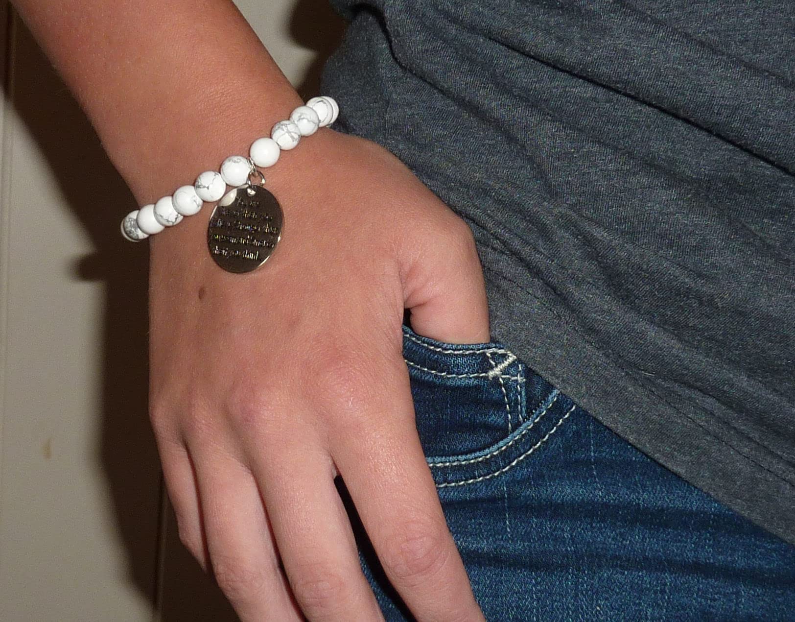 Hidden Hollow Beads Gift Set, Bracelet, Key Chain & Crystal Sun Catcher. 3 Piece Set with Charm. (Be Stronger Than the Storm)