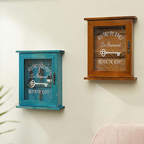 Veemoon Wooden Key Box Farmhouse Key Holder Decorative Key Box Wooden Wall Key case Wall Mount Entryway