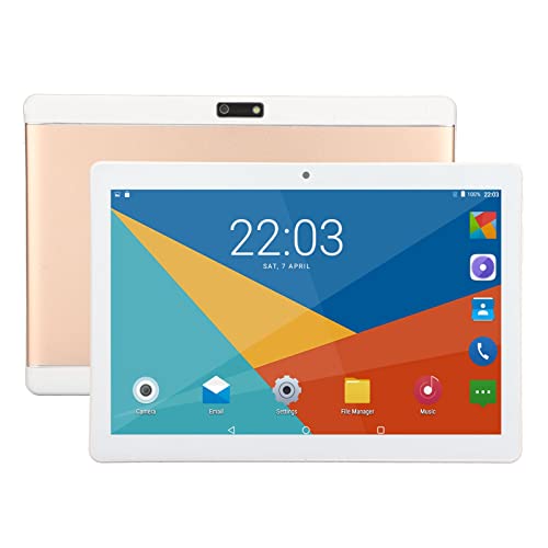 Jopwkuin Tablet PC, 10" 1960x1080 IPS, Kids Tablet with 2GB 32GB Memory and Max 128G Memory Card, Android 11 Portable Tablet with Front 2MP Rear 5MP Camera for Kids(Gold)