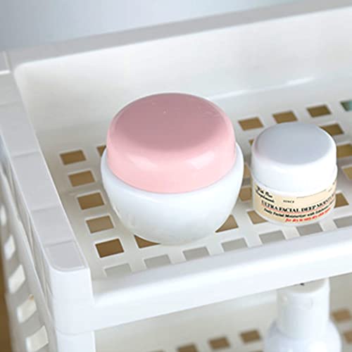 KSTZGTA 3 Hollow Out Plastic Shelf Foldable Desktop Storage Rack Countertop Cosmetic Holder Storage Tray Bathroom Kitchen Tabletop Organizer Kitchen Storage Shelf Rack Organizer, White