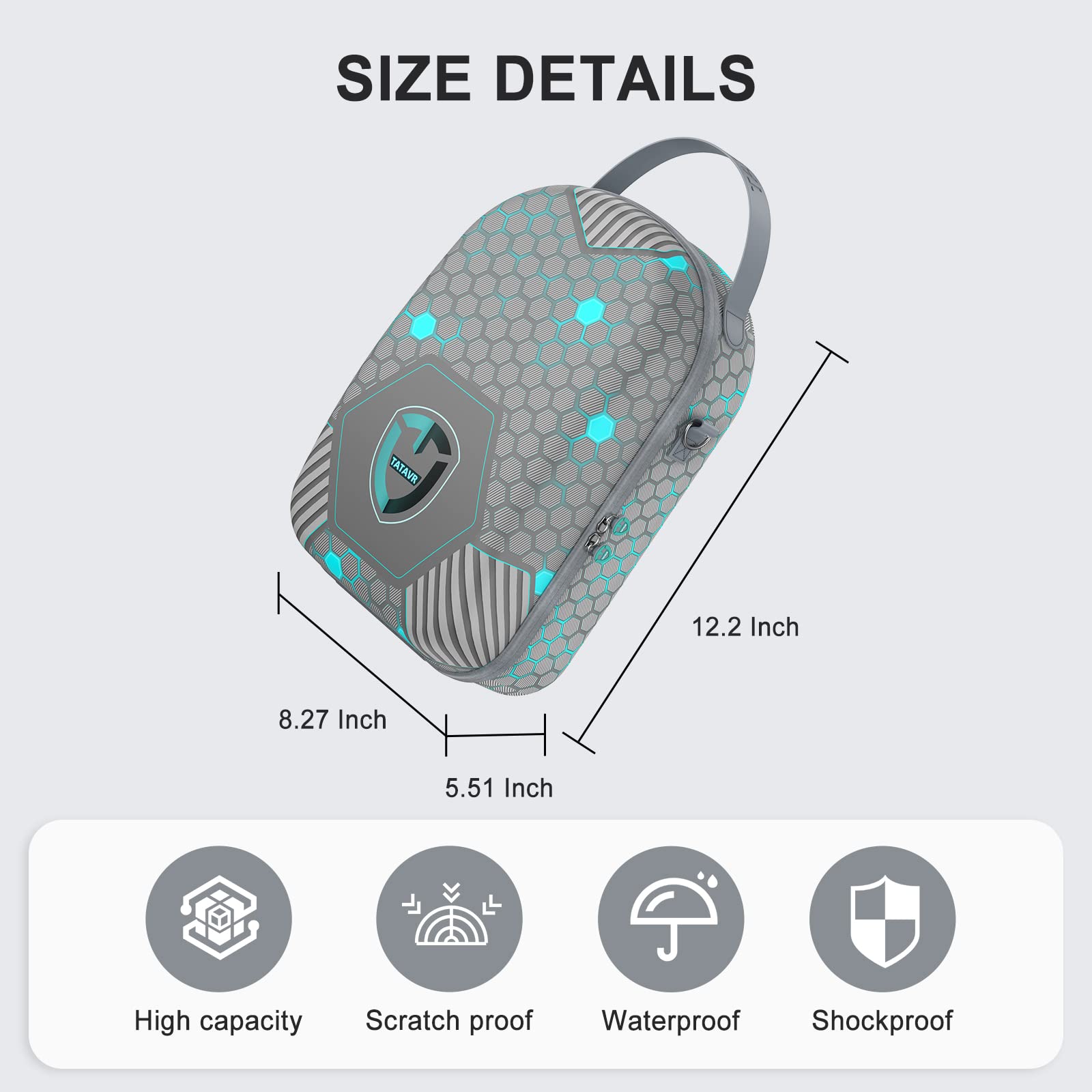 Head Strap with Battery and Carrying Case for Oculus Quest 2, 3-in-1 Accessories Included Travel Case, Elite Strap, Lens Cover for Meta Quest 2 Headset, Enhanced Comfort and Playtime in VR - Gray