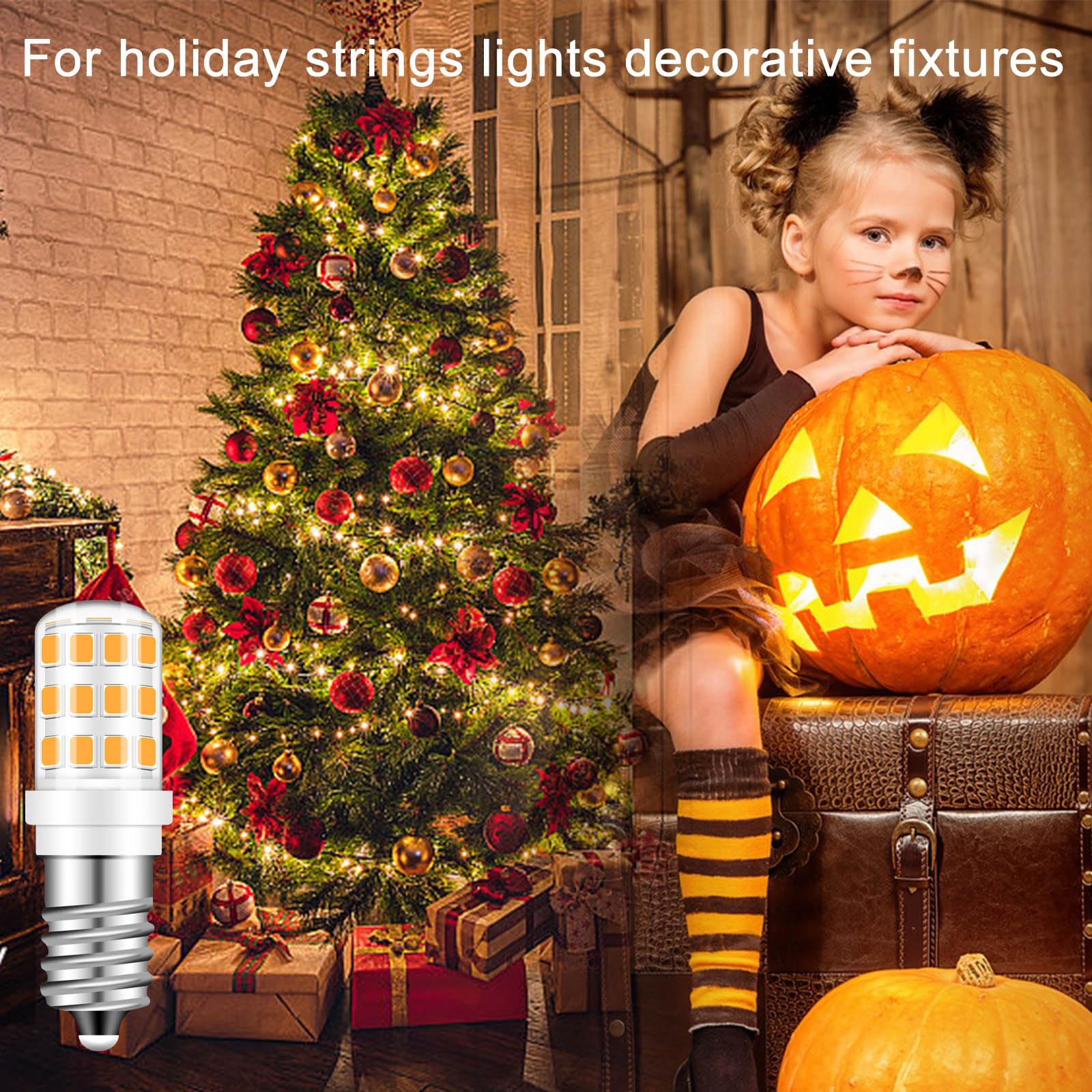 LFLAMPON E12 LED 2W Candelabra Led Bulbs Ceiling Fan Light Bulbs C7 Small Base Equivalent 120V 20W-30W Replace Turkish Lamp Dryer Bulb Water Dispensing Fridge Light Salt Light(2 Pack)